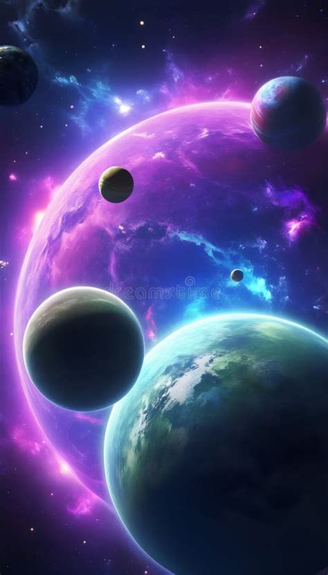 An Image Of Planets And Planets In Space Stock Illustration Illustration Of Universe Circle