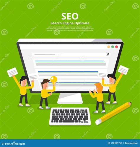 flat design concept seo search engine optimize vector illustrate stock vector illustration