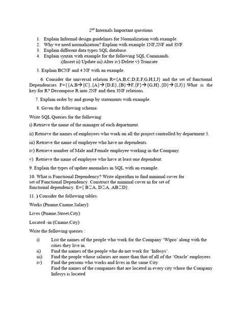 2nd Internals Important Questions Pdf