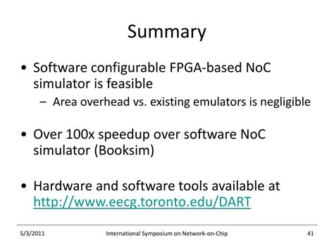 ppt dart a programmable architecture for noc simulation on fpgas