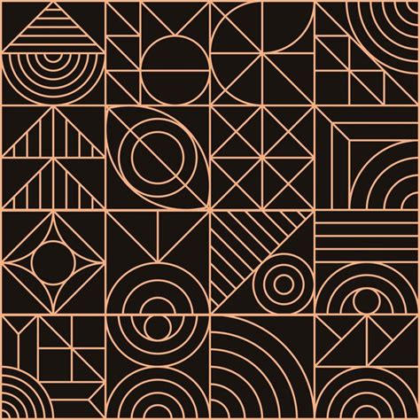 Premium Vector Geometry Pattern Gold Line Minimal 20s Bauhaus Style