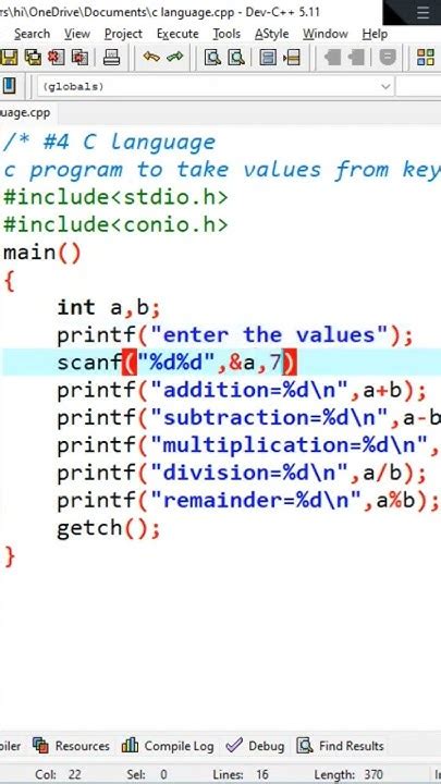 C Program On Arithmetic Operators Cprogramming Clanguage Coding