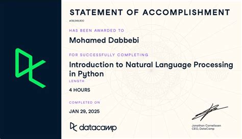 Nlp Machinelearning Datascience Ai Datacamp Learning Mohamed Debebi