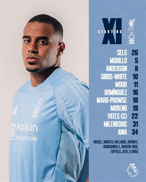 오피셜 리버풀 Vs 노팅엄 포레스트 선발 라인업 버튜버 에펨코리아