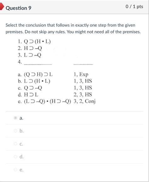 Select The Conclusion That Follows In Exactly One