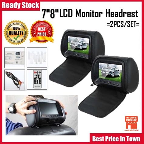Car Headrest Monitor Kereta 7 Inch 8 Inch Tft Lcd Headrest Monitor With Universal Mount Pillow