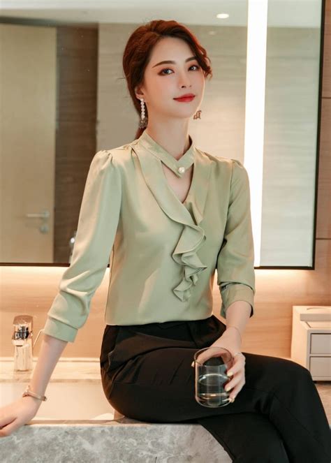 ช้อปปิ้งชุดทำงานสวยๆสไตล์เรียบหรู อัพเดทใหม่ 2024 Primonly Fashion Blouse Ruffle Blouse