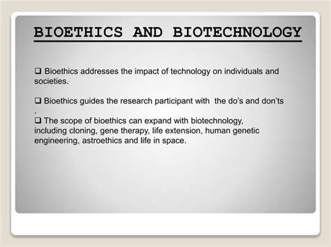 Presentation On Bioethics Pptx Biological Sciences Science