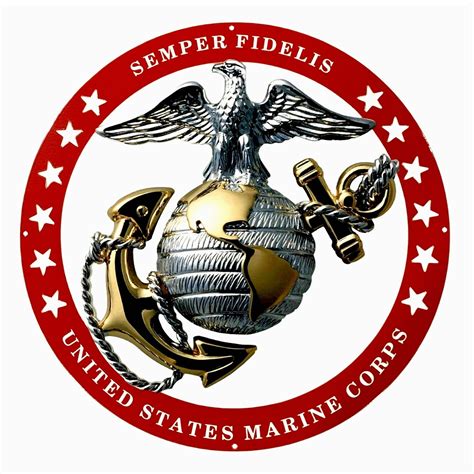 Usmc Officer Round Large Wall Emblem Red Circle 19x19 Marine Corps Semper Fi