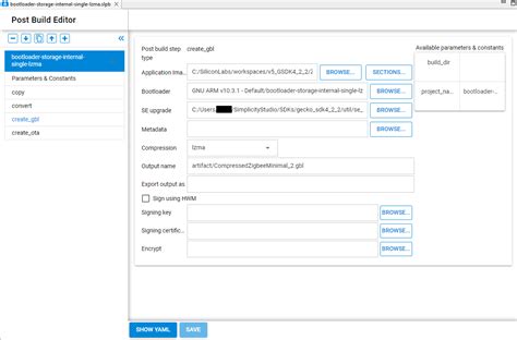 Post Build Editor PBE Building And Flashing Simplicity Studio 5 Users Guide Latest