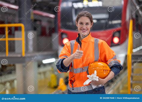 Portrait Engineer Women Electric Train Underground Locomotive Service