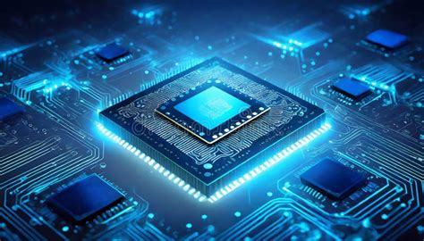 Electronic Circuit Board Integrated Microchip Cpu Stock Illustration