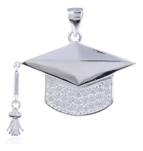 Dije Birrete Plata 925 Zircon Cubic Graduación Egresados Color Plateado