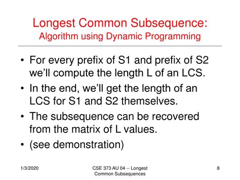 Ppt Exploring Longest Common Subsequence Problem Powerpoint Presentation Id