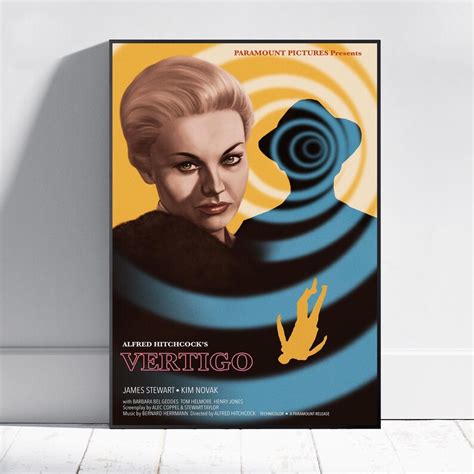 Vertigo Poster James Stewart Wall Art Cult Movie Print Etsy