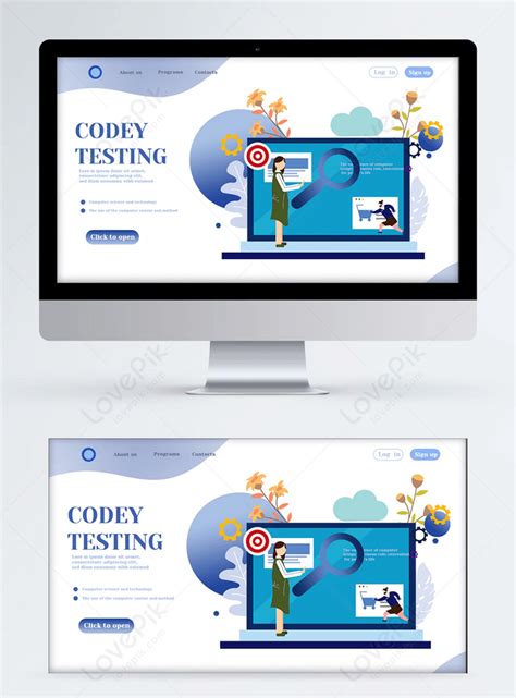 스마트 기기 코드 테스트 웹 사이트 홈페이지 배너 이미지 사진 465588368 무료 다운로드