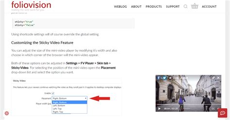 A More Versatile Sticky Video Feature