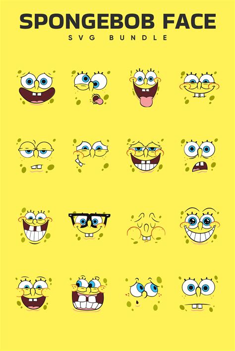 Spongebob Face Svg Designs Spongebob Faces Spongebob Spongebob Birthday