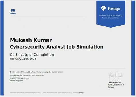 Mukesh Kumar On Linkedin I Just Completed Tata Groups Cybersecurity Analyst On Forage In The