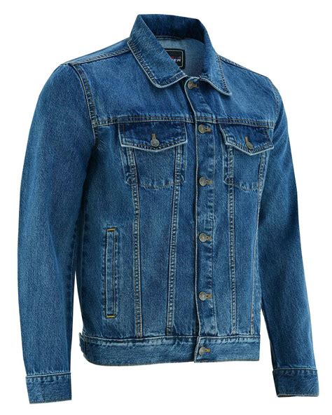Vance Leather Vb510bl Blue Denim Motorcycle Jacket