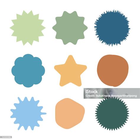 스티커 요소 세트 다른 모양 흰색 배경에 고립된 벡터 일러스트 레이 션 3차원 형태에 대한 스톡 벡터 아트 및 기타 이미지 3차원 형태 공란 디자인 Istock