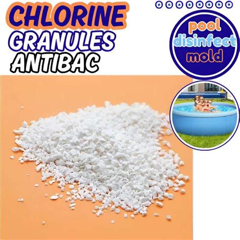 Moolah 1kg Chlorine Granules Disinfectant Pool Cleaner Anti Bacterial Whitening Bleach 256684