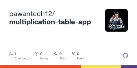 GitHub Pawantech Multiplication Table App