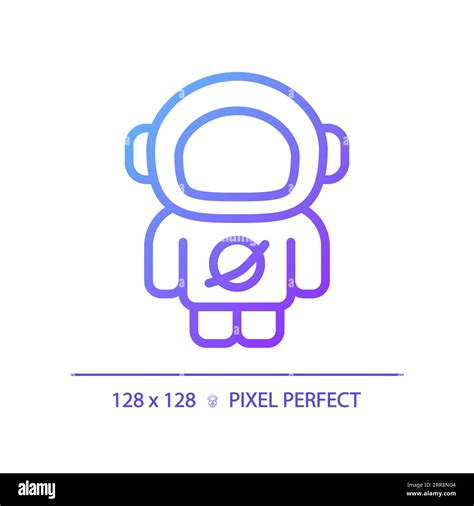 Astronaut Pixel Perfect Gradient Linear Vector Icon Stock Vector Image And Art Alamy