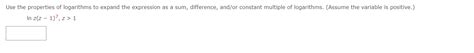 Solved Use The Properties Of Logarithms To Expand The Chegg Com