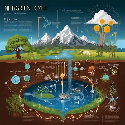 Cycle De Lazote Schéma Chimique Naturel éducatif étiqueté Graphique Avec Les Activités Humaines