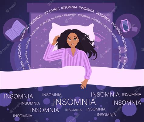 Premium Vector Woman Suffers From Insomnia Sleeping Problems