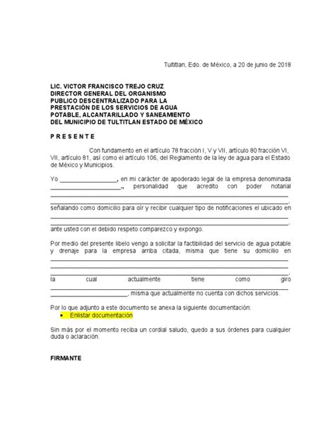 Ofi Solicitud De Agua Y Drenaje Pdf