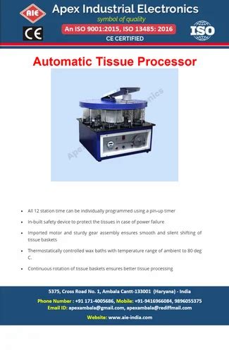 Automatic Tissue Processor At Best Price In Ambala By Apex Industrial