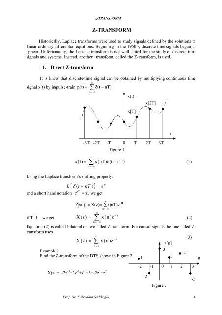 Z Transform And Its Application In Dsp
