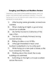 Modifiers Worksheets