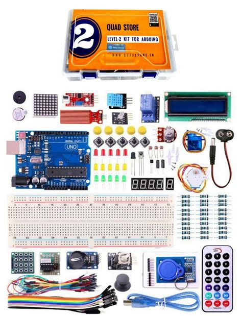 Quad Store Level 2 Kit Compatible With Arduino Ide And Uno R3 Advance Pack With Rfid And