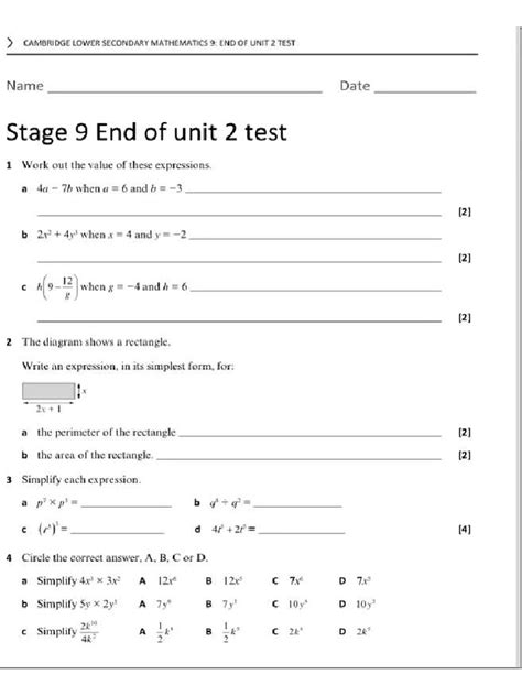 Math Unit 2 Test Ocr Pdf