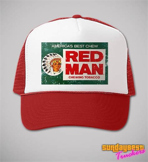 Hata Tobac Redman Vintage Red Man Chew Patch On A Richardson 112