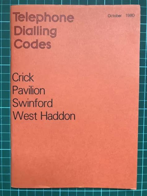 Vintage Gpo Post Office Bt Telephone Dialling Code Book Crick October