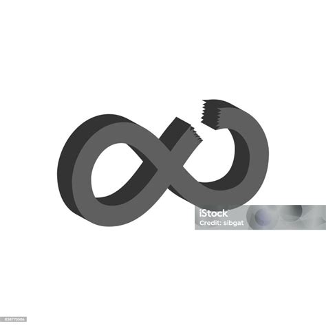 무한대 기호를 잘라 평면 아이소메트릭 아이콘입니다 웹 디자인 Ui 모바일 애플 리 케이 션 Infographic 위한 3d
