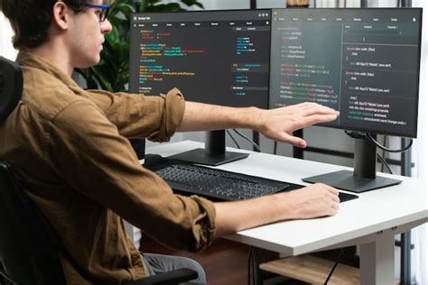 Premium Photo It Developer Working Online Software Development Coding