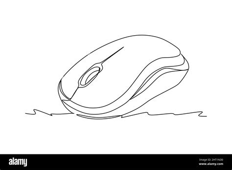 One Line Drawing Of Isolated Vector Object Wireless Computer Mouse One Line Drawing Of