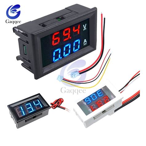 Gaqqee Voltímetro Duplo Led Display Mini Amperímetro Digital Dc 100v