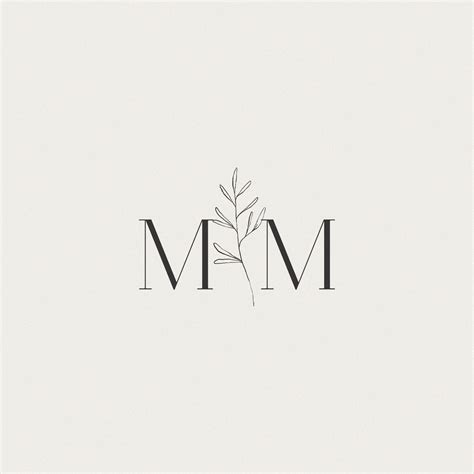 Mandm Initials Floral Wedding Monogram Modern Couple Logo Digital Download Etsy