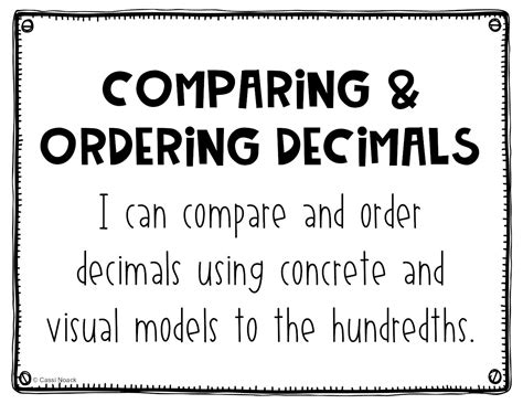 Decimals Comparison Practice 4th Grade Printable Worksheet