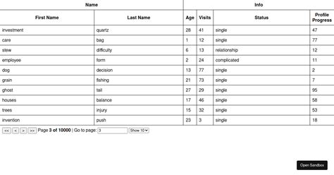Tanstacktable Full Width Table Codesandbox