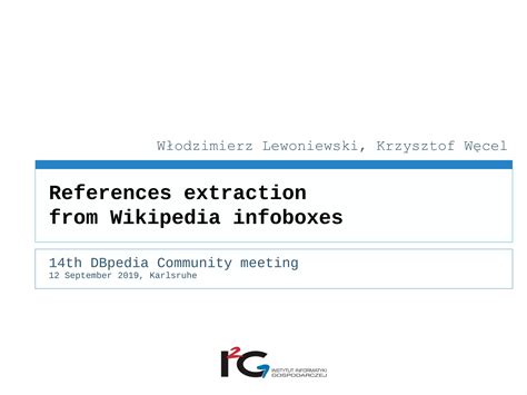 Reference Extraction From Wikipedia Infoboxes Ppt