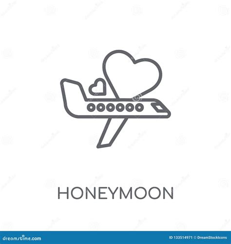 Honeymoon Linear Icon Modern Outline Honeymoon Logo Concept On Stock Vector Illustration Of