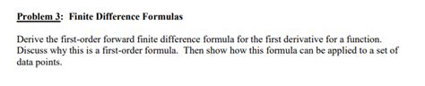 solved problem 3 finite difference formulas derive the