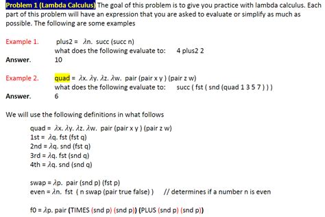 Problem 1 Lambda Calculus The Goal Of This Problem